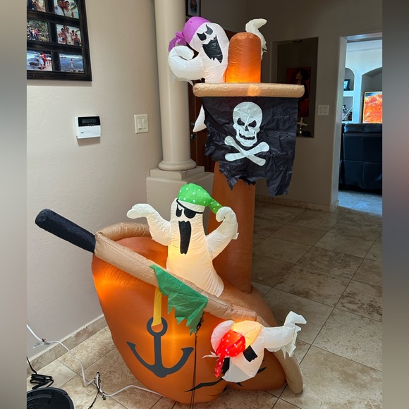 Gemmy | Holiday | Gemmy Airblown Inflatable Halloween Ghost Pirate Ship Lights Up 6 Tall Spooky ...